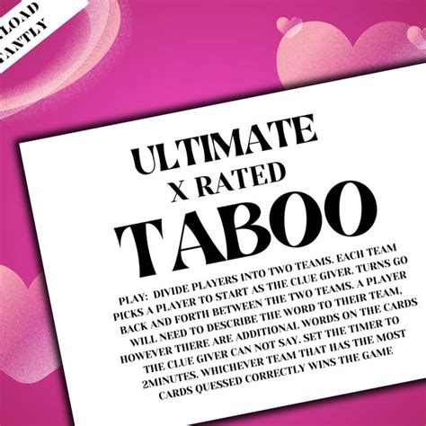 Printable Sex Game Etsy