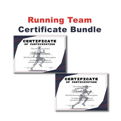 Editable Running Certificate Award Template Sports Certificate