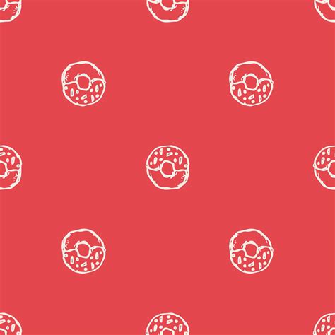 Seamless Donut Pattern Doodle Vector Pattern With Donut Icons Donut Background 22954517 Vector