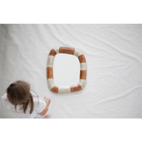 Contemporary Organic Shaped Mirror In Terracotta Echoe Chairish