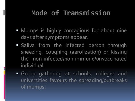 Ppt On Mumps A Contagious Disease Ppt