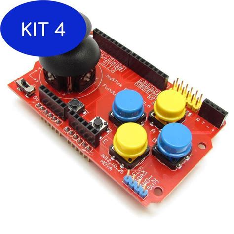 Kit 4 Arduino Shield Joystick Ps2 Uno Mega Robótica Mj Outros