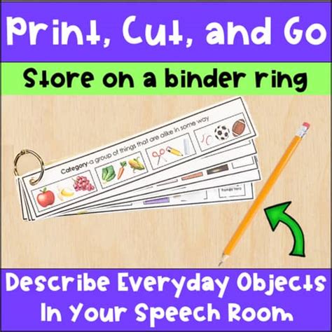 Free Visual Strips For Describing Objects Speech Therapy And Language Support