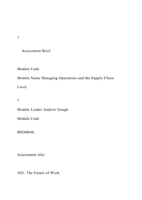 1 Assessment Brief Module Code Module Docx