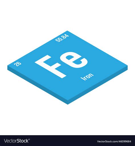 Iron Fe Periodic Table Element Royalty Free Vector Image