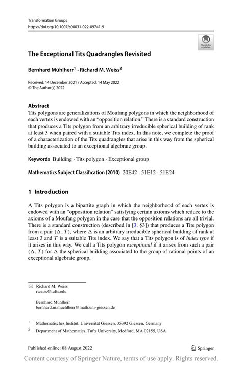 [pdf] The Exceptional Tits Quadrangles Revisited