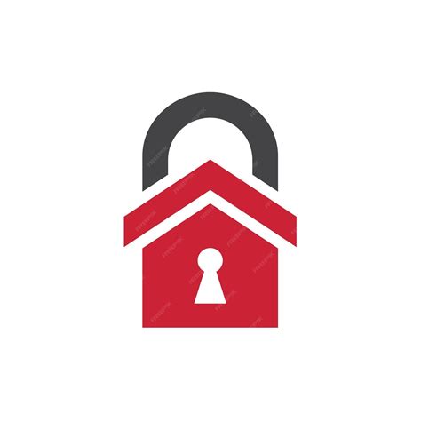 Home Secure Padlock Icon Vector Logo Template Premium Vector