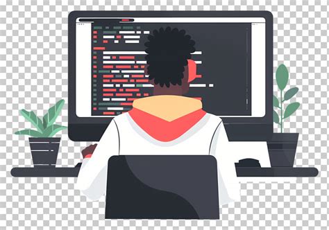 Programmer Coding Programmer At Work Png Clipart Coding Computer Desk Headphones Monitor