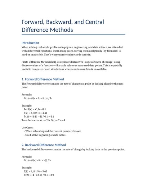 Finite Difference Methods Pdf Finite Difference Applied Mathematics