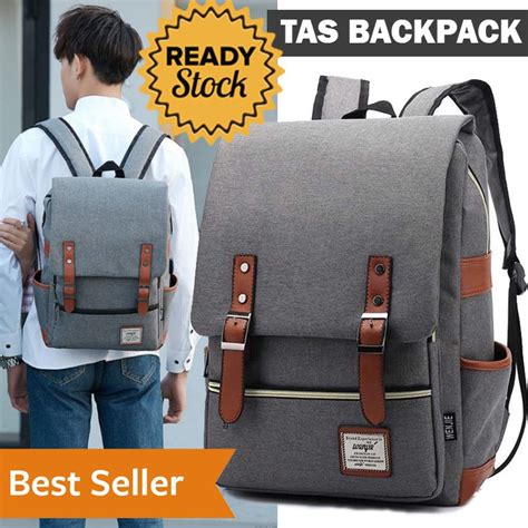 Jual Tas Ransel Pria Canvas Retro Wenz Backpack Bag Tas Gendong Laptop