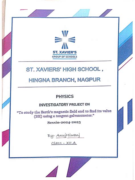 Physics Investigatory Project Front Page Pdf