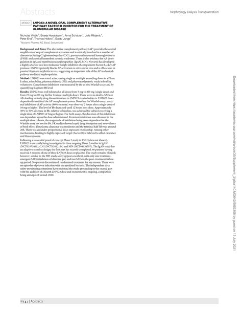 Pdf Mo042lnp023 A Novel Oral Complement Alternative Pathway Factor B