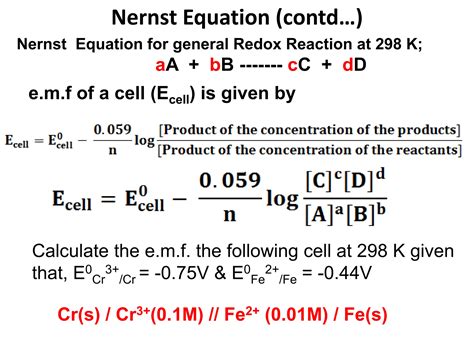 Nernst Equation 3 Ppt