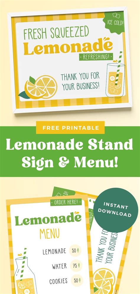 Printable Lemonade Stand Sign