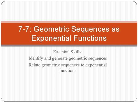 7 7 Geometric Sequences As Exponential Functions Essential