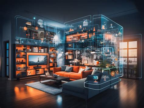 Smart Home Concept Smart Home Home Automation Pop Up Apps On Walls Home Of The Future