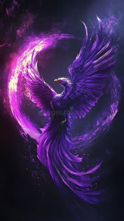 A Fantastical Depiction Of A Phoenix Showcased In Vivid Shades Of