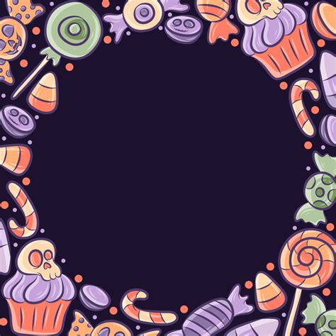 Halloween Trick Or Treat Cute Cartoon Candy Background 12260953 Vector Art At Vecteezy