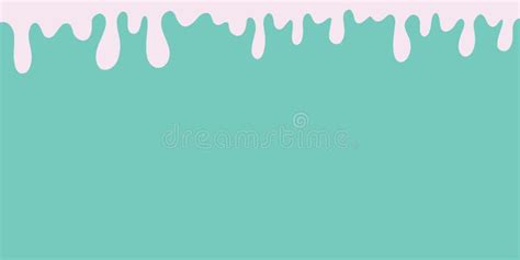 Cute Drip Liquid Background Vector Border Dripping Glaze Or Paint