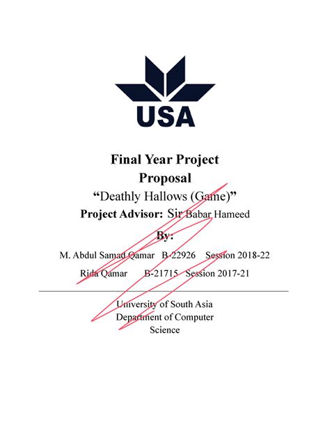 Final Year Project Proposal Final Year Project Proposal Deathly Hallows Game” Project