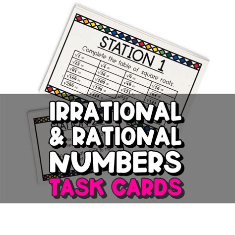 Irrational And Rational Numbers Task Cards Artofit