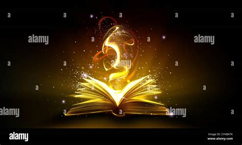 Magic Book With Golden Light And Shimmering Stars Open Pages With