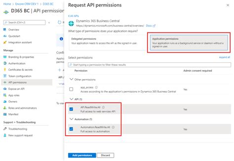 odata service principal authentication for business central encore