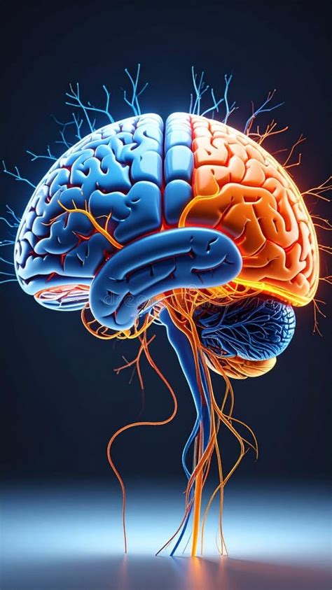 553 Human Brain Glowing Neural Network Connection Illustration Science
