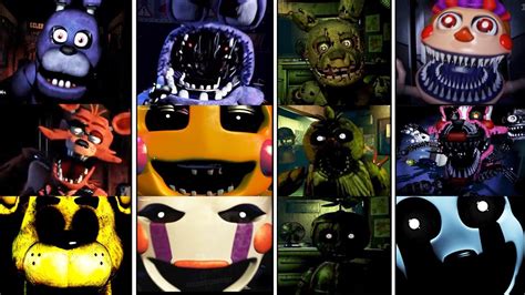 Todos Los Jumpscares Fnaf 1 4 And Five Nights At Freddys 4 Fnaf