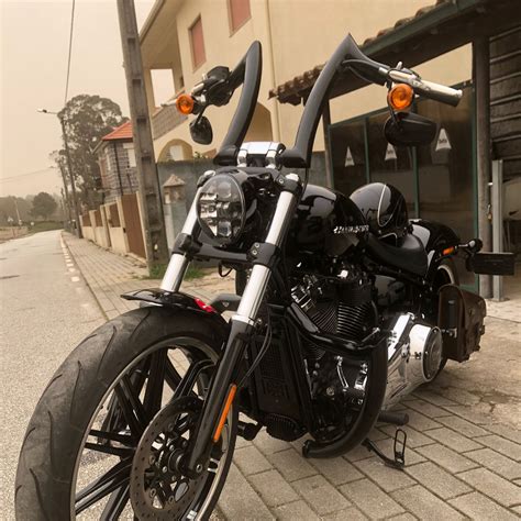 Guidão Diablo Rhino 2 Para Harley Davidson Softail Breakout Preto