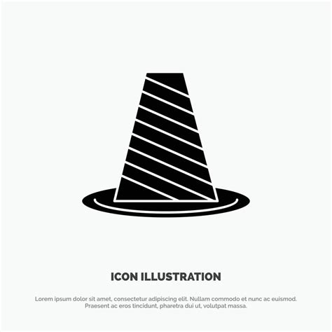 Cone Protection Road Roadblock Stop Warning Solid Glyph Icon Vector 13296545 Vector Art At Vecteezy