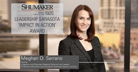 Shumaker Partner Meghan O Serrano Honored With Leadership Sarasota