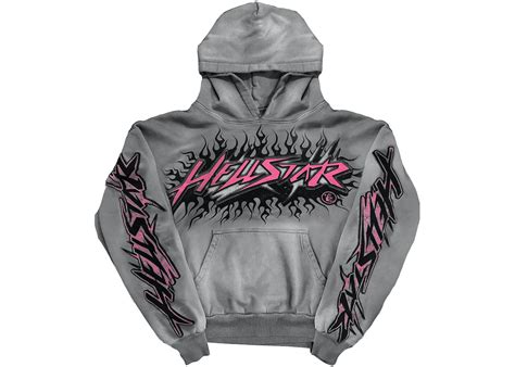 Hellstar Future Flame Hoodie Grey Fw23 Us