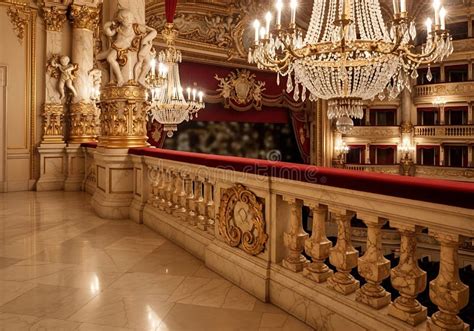 Elegant Interior Of An Ornate Opera House With An Audience Watching A
