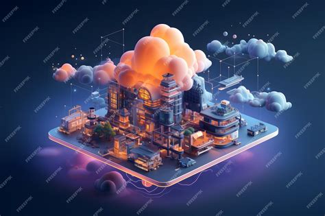 Cloud Illustration Cloudinfrastructure Cloud Platform 3d Illustration