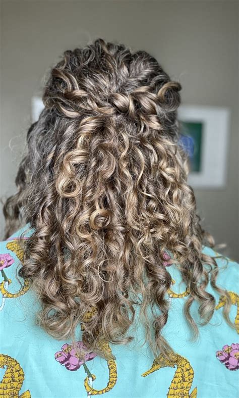 The Back Of A Womans Head With Curly Hair