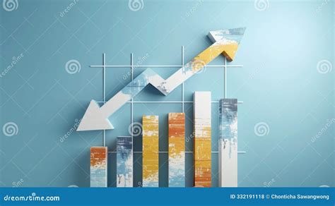 A 3d Bar Graph With An Arrow Rising From A Downward Trend Indicating