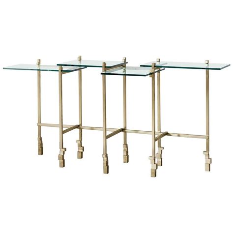 Console Table In Breccia Marble Brass And Glass For Sale At 1stdibs