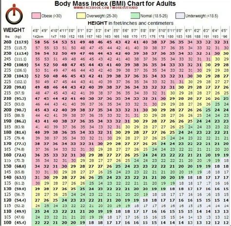 Mayo Clinic Weight Chart