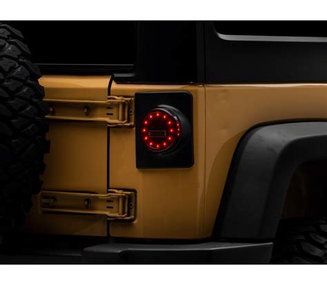 Raxiom 07 18 Jeep Wrangler Jk Axial Series Halo Led Tail Lights Blk