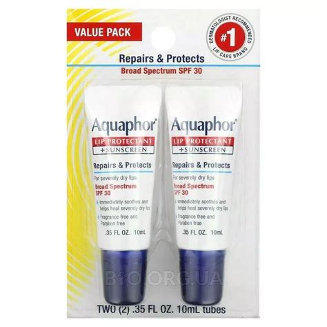 Aquaphor Lip Repair And Protect Spf 30 Tube Blister Card Dual Pack 2
