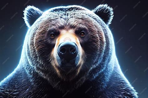 Premium Photo Portrait Of A Bear Bear Illustration Digital Art Style