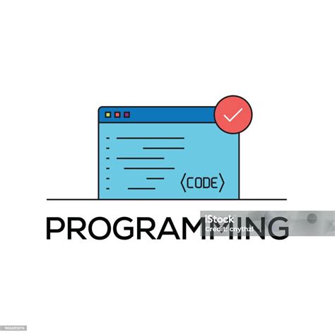 Vetores De Ícone De Programação Linha Plana E Mais Imagens De Abstrato Abstrato Aplicação
