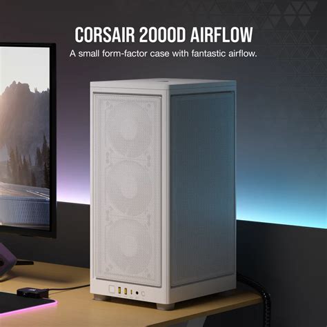 Corsair 2000d Airflow Mini Itx Pc Case White