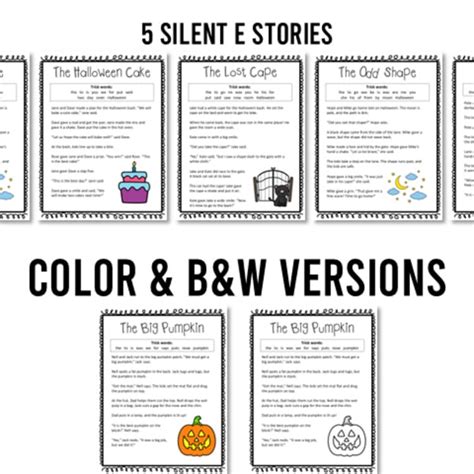 Decodable Reading Passages Halloween Short Vowel Magic E Floss Rule Stories