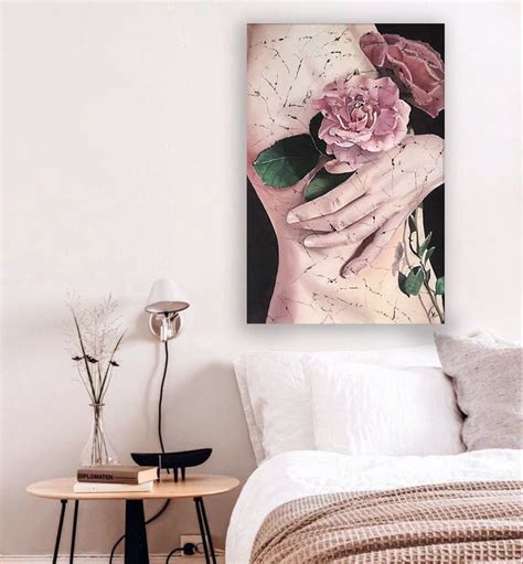 Woman With Roses Original Painting Art Reproduction Nude Woman Etsy