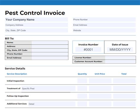 Pest Control Invoice Template Free Pdf Download Fieldroutes