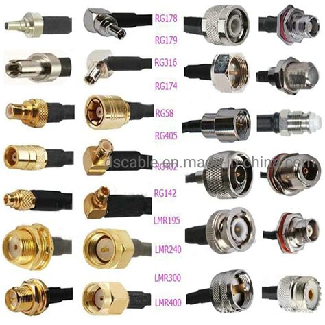 Customzied Rg178 Rg179 Rg316 Bnc Sma Smb Mcx N Type Coaxial Cable