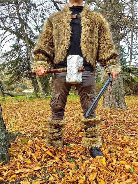 Viking Fur Cloak Celtic Cloak Gothic Cloak Faux Fur Fur Leggings Fur Coat Fur Gaiters
