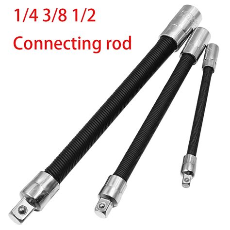 3pcs Drive Impact Socket Set 14 38 12 Flexible Extension Rod Adapter